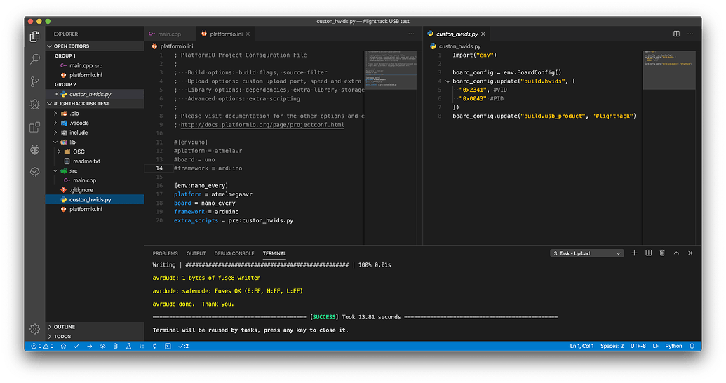 Changing USB device VID PID - PlatformIO Community