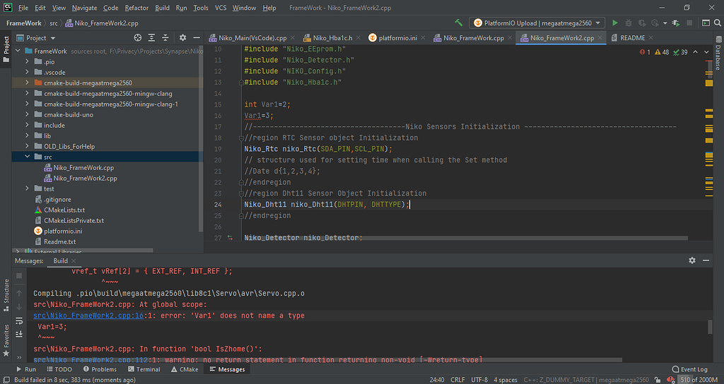 Clion doesn't recognized defined variables - clion - PlatformIO Community