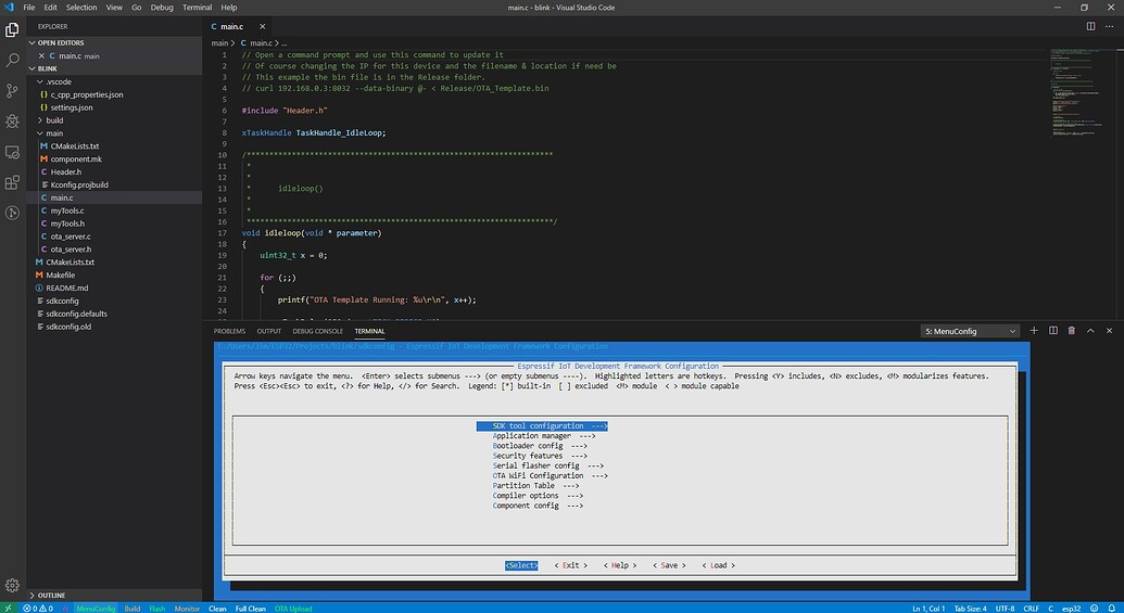 Esp32 menuconfig - PlatformIO Community