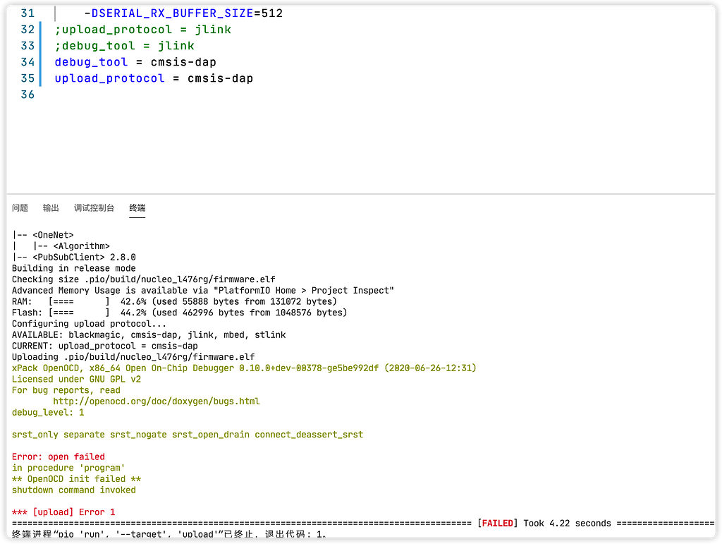 Can not upload program with DAPLink? - PlatformIO Community