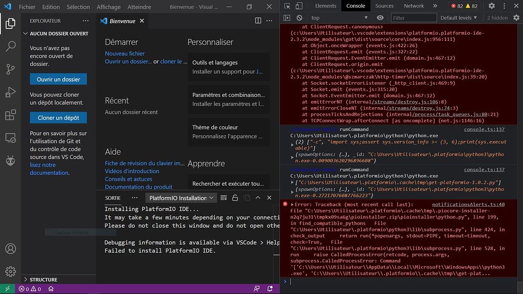 Install platformio under Win10 x64 VS-Code Fail! - vscode - PlatformIO ...