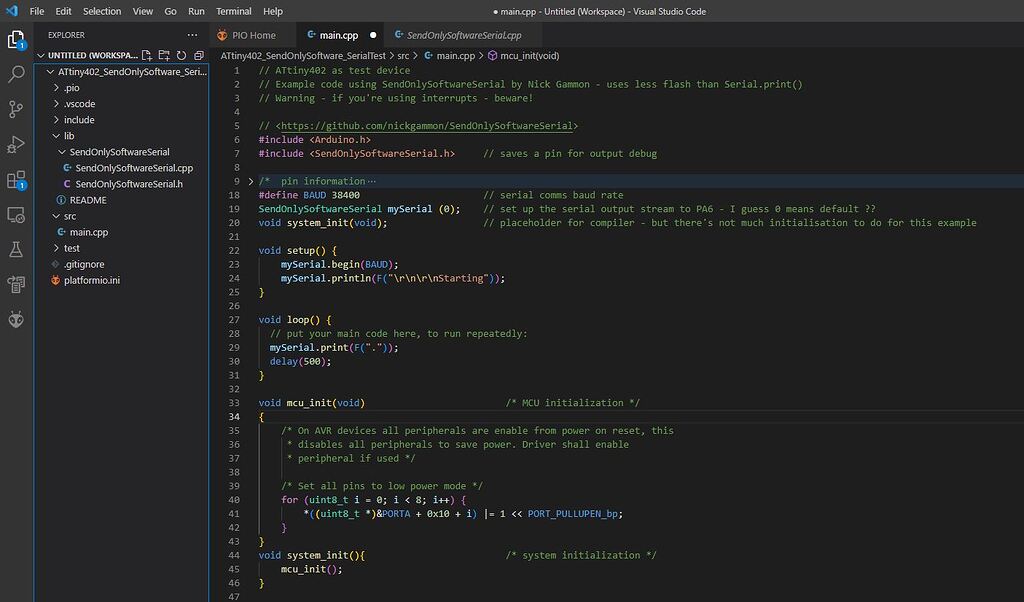 SendOnlySoftwareSerial on ATtiny402 - Development Platforms ...