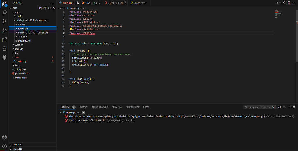Downloading Library Pn532 By Seeed But Platformio Still Doesnt Detect It Libraries
