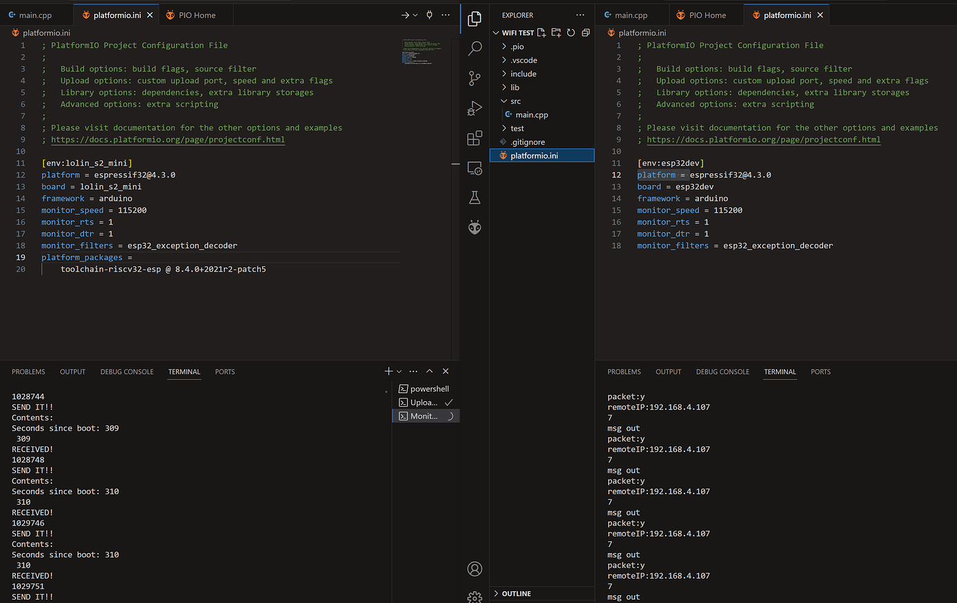 Wifi Code Working When Compiled In Arduino Ide But Not When In Platformio Lib Issues