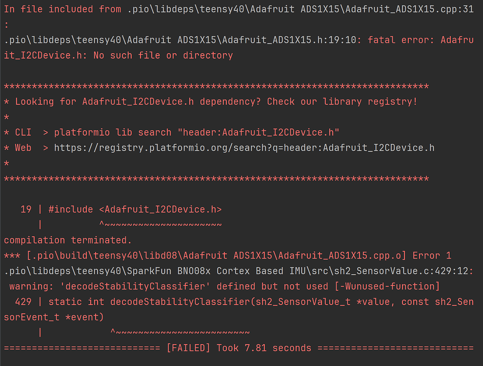 Fatal Error Adafruit I2cdevice H No Such File Or Director