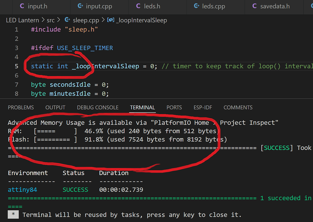 Int size in flash mem, relative to a byte, seems to be 210 bytes ... Int size in flash mem, relative to a byte, seems to be 210 bytes ...