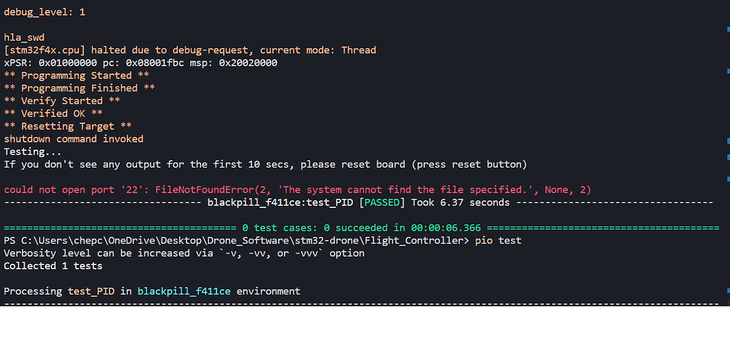 STlink unit testing not working, asking me for test_port - Unit Testing ... STlink unit testing not working, asking me for test_port - Unit Testing ...