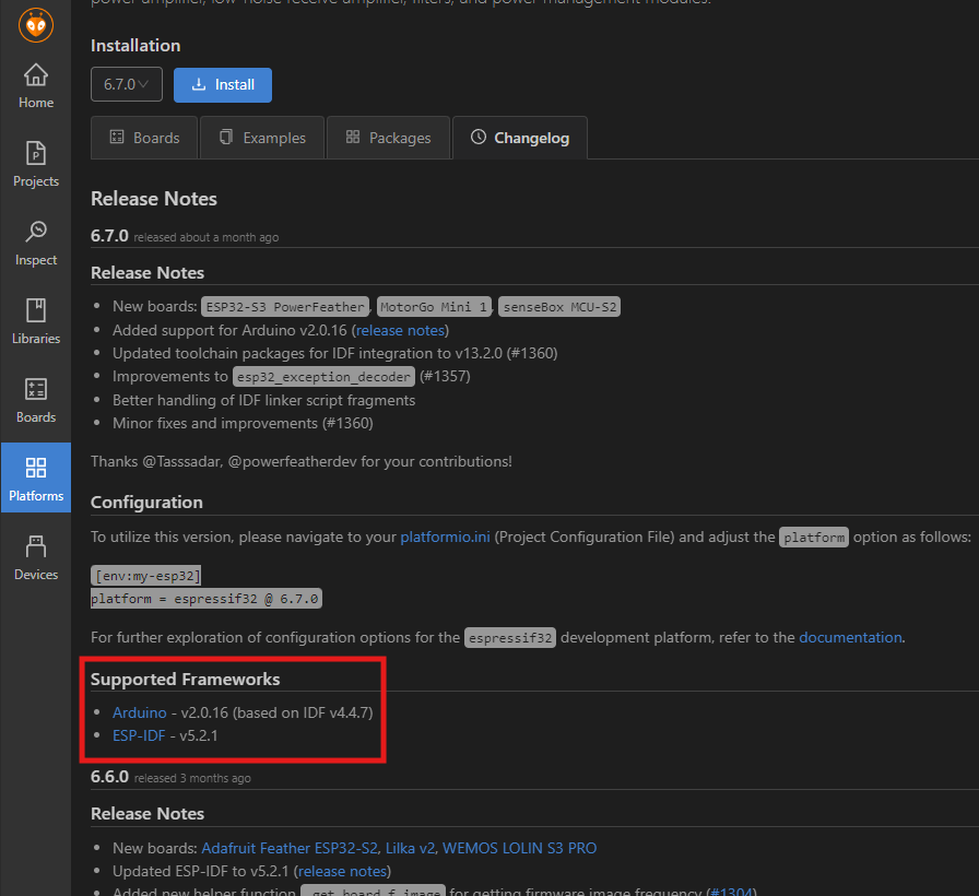 How Can I Define The Espressif Api Version To Use Espressif32 Platformio Community